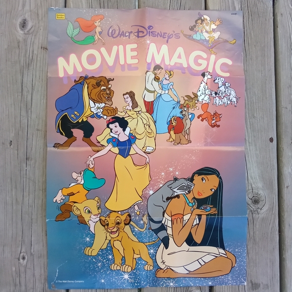Disney | Art | Vintage Walt Disney Movie Magic Colored Poster Little ...